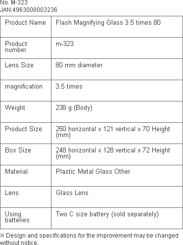 80mm Flash Magnifier with a light 3.5X No.M-323 有燈放大鏡-天下文儀有限公司 ...
